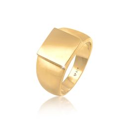 Siegelring Kuzzoi "Ring Herren Siegelring Rechteckig Klassik 925 Silber" Gr. 58, gold, Fingerringe, Herren, 58, ohne Stein, Silber 925 (Sterlingsilber), 11mm, Siegelring