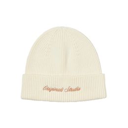 Jack & Jones Beanie JACK & JONES "JACNORREBRO REGULAR BEANIE NOOS", Herren, wei&szlig; (antique wei&szlig;), Strick, Baumwollmischung, unifarben, M&uuml;tzen Beanie