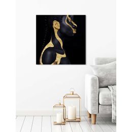 Acrylglasbild queence "Chnum", gold (farbe bild(er): goldfarben, schwarz), B:75cm H:75cm, Bilder, Acrylglasbild, von Hand eingearbeitete Blattgold Applikationen