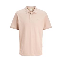 Jack & Jones Poloshirt JACK & JONES "JPRALVES SS POLO STYD SS25", Herren, Gr. M, rosa (rose dust), Jersey, Obermaterial: 50% Baumwolle, 50% Polyester, unifarben, regular fit, Shirts Poloshirt