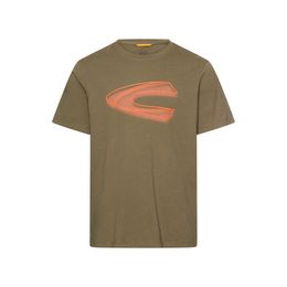 Print-Shirt Camel Active, Herren, Gr. M, deep olive, Jersey, Obermaterial: 100% Baumwolle, bedruckt, normal h&uuml;ftbedeckend, Rundhals, Shirts Print-Shirt, mit Logo-Print