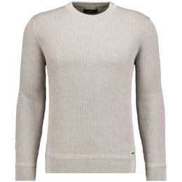Rundhalspullover Ragman, Herren, Gr. 50, grau (taupe, 850), Strick, 95% Baumwolle 5% Kaschmir, ohne Ausschnitt, Pullover Rundhalspullover