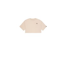T-Shirt Alpha Industries "Basic T-Shirt SL Cropped PP W", Damen, Gr. S, organic beige, Obermaterial: 100% Baumwolle, Shirts T-Shirt