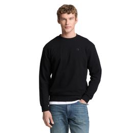 Sweatshirt Tom Tailor Denim, Herren, Gr. L, schwarz, Sweatware, Obermaterial: 100% Baumwolle, Strukturmuster, unifarben, regular fit normal, Rundhals, Rippb&uuml;ndchen, Sweatshirts Sweatshirt, mit Logo Stickerei