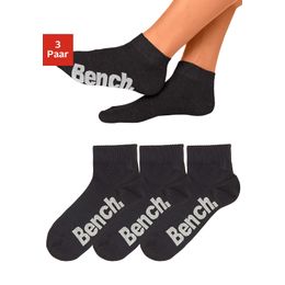 Kurzsocken Bench., Damen, Gr. 35-38, schwarz, Baumwolle, Elasthan, Polyamid, meliert, uni, elastisch, Socken Kurzsocken, mit bequemen Rippb&uuml;ndchen, Topseller