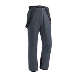 Skihose Maier Sports "Anton slim 2.0", Herren, Gr. 48, Normalgr&ouml;&szlig;en, grau, 100% Polyester, Hosen Skihose, Herren Schneehose mit Hosentr&auml;gern, wind/wasserdicht, Slim Fit