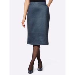 Schlupfrock Classic Basics, Damen, Gr. 46, blau (dunkelblau), 95% Polyester, 5% Elasthan, R&uuml;ckenteil:100% Polyester, meliert, unifarben, wadenlang, R&ouml;cke Schlupfrock
