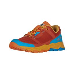 Outdoorschuh Trollkids "KIDS SANDEFJORD HIKER XT", Kinder, Gr. 31, rot clay, dynamic blau, mustard, Synthetik, Schuhe Outdoorschuh, wasserdicht
