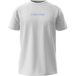 T-Shirt "S/S CREW NECK", Herren, Gr. L (52), classic wei&szlig; w, blau descent logo, Jersey, Obermaterial: 100% Baumwolle, Calvin Klein Underwear, regular fit, Rundhals, Shirts T-Shirt, mit Logo-Schriftzug