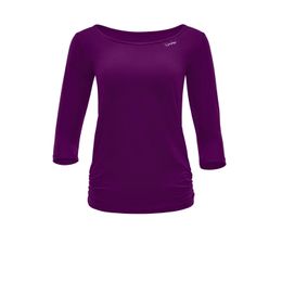 3/4-Arm-Shirt WINSHAPE "AET139LS", Damen, Gr. M, schwarz plum, 85% Polyester, 15% Elasthan, R&uuml;ckenausschnitt, Shirts 3/4-Arm-Shirt, Functional Light and Soft