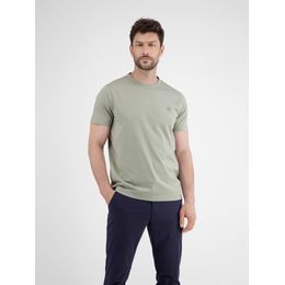 T-Shirt Lerros, Herren, Gr. S, grau (tinted grau), Single Jersey, Obermaterial: 75% Baumwolle, 25% Polyester, unifarben, regular fit taillenbedeckt, Rundhals, Shirts T-Shirt, mit Logo Stickerei