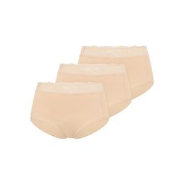 Shapingslip YSABEL MORA, Damen, Gr. XL, beige, Single Jersey, Obermaterial: 90% Baumwolle, 10% Elasthan, k&ouml;rpernah, Unterhosen Shapingslip, Baumwollmix, elastisch, leichter Shape-Effekt, Spitze