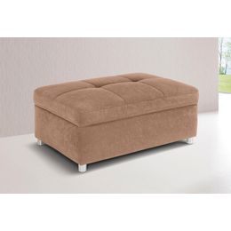 Polsterhocker Home Affaire "Labene", braun (nuss), B:98cm H:42cm T:68cm, Struktur fein (95% Polyester, 5% Polyamid);Luxus-Microfaser ALTARA NUBUCK (100% Polyester);Kunstleder SOFTLUX / Struktur (100% Polyester);Struktur (100% Polyester), Hocker, Polsterhocker