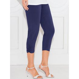 Leggings Classic Basics, Damen, Gr. 46, Normalgr&ouml;&szlig;en, blau (marine), 92% Baumwolle, 8% Elasthan, unifarben, 3/4-L&auml;nge, Hosen Leggings