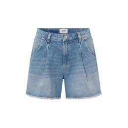 JOOP! Jeansshorts JOOP JEANS "Esther", Damen, Gr. 31, N-Gr, blau (medium blau), Denim/Jeans, Obermaterial: 100% Baumwolle, unifarben, Jeans Jeansshorts, mit Fransensaum