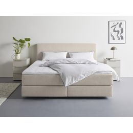 Boxspringbett "Zalia erh&auml;ltlich in verschiedenen Breiten, inkl. Toppper", beige, B:185cm L:217cm, LeGer Home by Lena Gercke, Komplettbetten, Boxspringbett, wahlweise mit Bonnell- oder 7-Zonen-Tonnentaschenfederkern