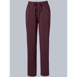 Jerseyhose Classic Basics, Damen, Gr. 26, Kurzgr&ouml;&szlig;en, rot (burgund), 100% Baumwolle, unifarben, lang, Hosen Jerseyhose