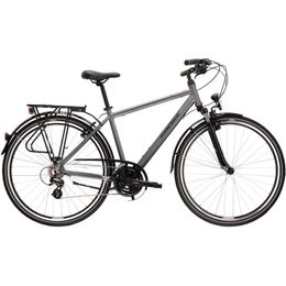 Trekkingrad KROSS "KROSS Trekkingrad Trans 1.0 28" grau" Gr. 48, grau (grau, schwarz), Fahrr&auml;der, Herren, 48cm, 28 Zoll (71,12cm) hinten: 28 Zoll (71,12cm), Trekkingrad