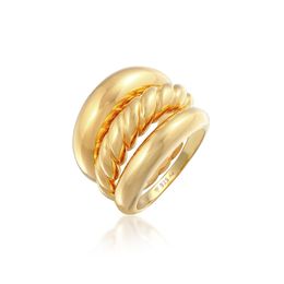 Ring-Set Elli Premium "Ring Bandring Twisted Gedreht Set 925 Silber" Gr. 58, gold, Fingerringe, Damen, 58, ohne Stein, Silber 925 (Sterlingsilber), Ring-Set