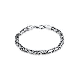 Armkette Kuzzoi "Armband Herren K&ouml;nigskette Rund 925 Silber" Gr. 210, schwarz, Armb&auml;nder, Damen, 210, Silber 925 (Sterlingsilber), Armkette