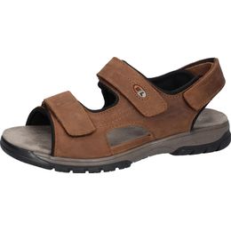 Waldl&auml;ufer Riemchensandale WALDL&Auml;UFER "HARALD", Herren, Gr. 9,5 (44), braun (dunkelbraun), Nubukleder, Schuhe Riemchensandale, Sommerschuh, Klettschuh, Outdoorschuh, in komfortabler H-Weite