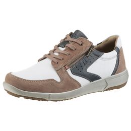 Sneaker Josef Seibel "Enrico 20", Herren, Gr. 40, bunt (sand, multi), Leder, Veloursleder, kontrastfarbene Details, Schuhe Sneaker, Freizeitschuh, Komfortschuh, Schn&uuml;rschuh in Weite G (weit)