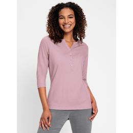 3/4-Arm-Shirt "3/4-Arm-Shirt", Damen, Gr. 54, rosa (ros&eacute;), 95% Baumwolle, 5% Elasthan, unifarben, Rundhals, Shirts 3/4-Arm-Shirt