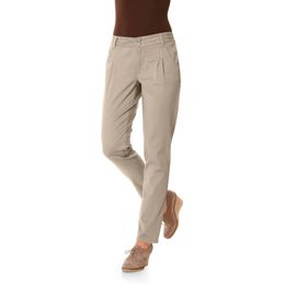 Chinohose Heine, Damen, Gr. 42, Normalgr&ouml;&szlig;en, beige (sand), 98% Baumwolle, 2% Elasthan, unifarben, lang, Hosen Chinohose