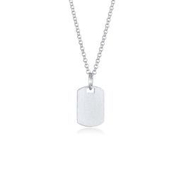 Kette mit Anh&auml;nger Kuzzoi "Halskette Herren Dog Tag Military Platte Brushed 925 Silber" Gr. 50, silber, Halsketten, Herren, 50, ohne Stein, Silber 925 (Sterlingsilber), Kette mit Anh&auml;nger