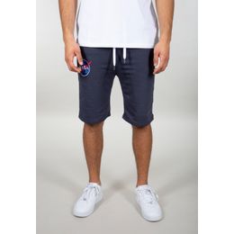 Sweatshorts Alpha Industries "NASA Basic Sweat Short", Damen, Gr. M, Normalgr&ouml;&szlig;en, blau (rep.blau), Obermaterial: 80% Baumwolle, 20% Polyester, Hosen Sweatshorts
