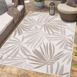Outdoorteppich Carpet City "DUO RUG 5771", beige (creme), B:120cm H:5mm L:170cm, Obermaterial: 100% Polypropylen, Teppiche, Outdoorteppich, Wendeteppich Wetterfest In- & Outdoor, Balkon, Terrasse, Wohnzimmer