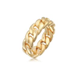 Silberring Elli "Ring Bandring Chunky Chain Glieder Trend 925 Silber" Gr. 58, gold, Fingerringe, Damen, 58, Silber 925 (Sterlingsilber), Silberring