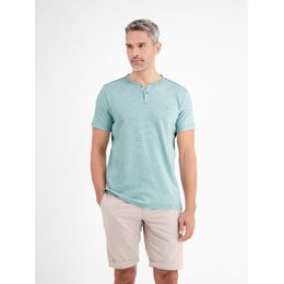 T-Shirt Lerros, Herren, Gr. L, blau (coastal blau), Obermaterial: 100% Baumwolle, gestreift, regular fit taillenbedeckt, gerader Abschluss, Shirts T-Shirt, mit Serafino Kragen