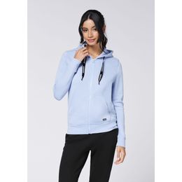 Kapuzensweatjacke Chiemsee, Damen, Gr. XS (34), blau (brunnera blau), 60% Baumwolle, 40% Polyester, Sweatjacken Kapuzensweatjacke
