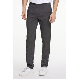 Chinohose LINDBERGH, Herren, Gr. XXL, N-Gr, grau (grau check), Obermaterial: 79% Viskose, 17% Polyester, 4% Elasthan, kariert, regular fit kn&ouml;chellang, Hosen Chinohose, mit modernem Karomuster
