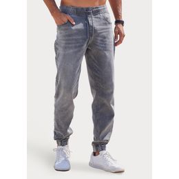Jogger Pants John Devin "Jogg Pants", Herren, Gr. 3XL (64/66), N-Gr, grau (grau, denim), Jeans, Obermaterial: 65% Baumwolle, 33% Polyester, 2% Elasthan, unifarben, bequem lang, Hosen Jogger Pants, Joggpants mit elastischem Bund aus weicher Stretch-Qualit&auml;t, Topseller