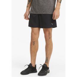 Trainingsshorts Puma "PERFORMANCE WOVEN 5" SHORT M", Herren, Gr. S, N-Gr, schwarz (Puma schwarz), Twill, Obermaterial: 100% Polyester, unifarben, slim fit kniefrei, Hosen Trainingsshorts