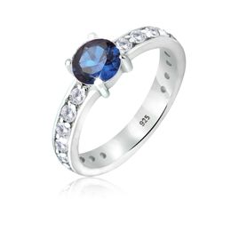 Silberring Elli "Ring Solit&auml;r Saphir Zirkonia 925 Sterling Silber" Gr. 56, blau, Fingerringe, Damen, 56, Silber 925 (Sterlingsilber), Silberring