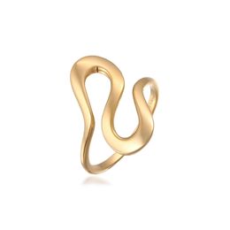 Silberring Elli "Ring Welle Modisch Verspielt Fashion 925 Silber" Gr. 58, gold, Fingerringe, Damen, 58, Silber 925 (Sterlingsilber), Silberring