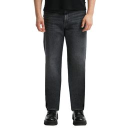 Relax-fit-Jeans QS "Style Devon", Herren, Gr. 33, L&auml;nge 34, grau (dunkelgrau), Denim/Jeans, Obermaterial: 99% Baumwolle, 1% Elasthan, unifarben, relaxed fit kn&ouml;chellang, Jeans Relax-fit-Jeans, im Five-Pocket Style