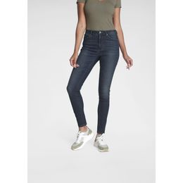 Skinny-fit-Jeans Only "ONLPAOLA &ndash; Extra-eng geschnittene Jeans mit figurformender Silhouette", Damen, Gr. L (40), L&auml;nge 28, blau (schwarz medium blau), Denim/Jeans, Obermaterial: 64% Baumwolle, 31% Polyester, 3% Viskose, 2% Elasthan, unifarben, skinny fit, Jeans Skinny-fit-Jeans, skinny fit, modisch, Denim, Baumwollmischung