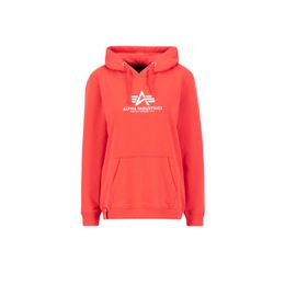 Hoodie Alpha Industries "New Basic Hoodie BL W", Damen, Gr. XS, rot (radiant rot), Obermaterial: 80% Baumwolle, 20% Polyester, regular fit, Sweatshirts Hoodie