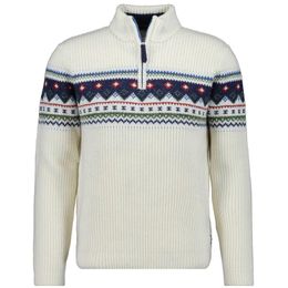 Rundhalspullover Ragman, Herren, Gr. 54, beige (ecru, 008), Strick, 80% Wolle 20% Nylon, ohne Ausschnitt, Pullover Rundhalspullover