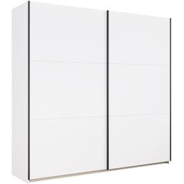 Schwebet&uuml;renschrank Rauch "Kleiderschrank Dreht&uuml;renschrank Schrank Garderobe KRONACH TOPSELLER", wei&szlig; (alpinwei&szlig;, griffleisten grau), B:218cm H:210cm T:59cm, Holzwerkstoff, Schr&auml;nke, Schwebet&uuml;renschrank, optional ohne, mit 1 oder 2 Spiegel, viel Stauraum MADE IN GERMANY