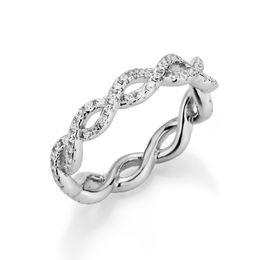 Silberring "Ring Infinity (Unendlichkeitszeichen) mit Zirkonia, Silber 925" Gr. 60, silber, Giorgio Martello MILANO, Fingerringe, Damen, 60, Silber 925 (Sterlingsilber), Silberring
