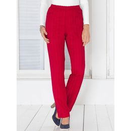 Dehnbund-Hose Classic Basics, Damen, Gr. 27, Kurzgr&ouml;&szlig;en, rot, 100% Polyester, unifarben, lang, Hosen Dehnbund-Hose