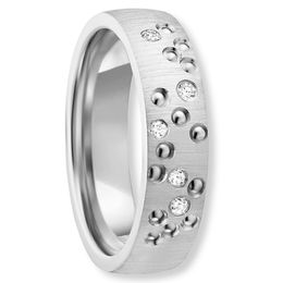Silberring ONE ELEMENT "Zirkonia Freundschaft Partner Ring aus 925 Silber" Gr. 55, silber, Fingerringe, Damen, 55,mit Zirkonia, Silber 925 (Sterlingsilber), Silberring