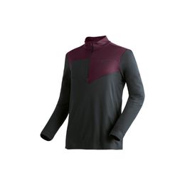 Rollkragenpullover Maier Sports "Felian", Herren, Gr. 50, lila (dunkelviolett), 100% Polyester, hoch geschlossener Ausschnitt, Pullover Rollkragenpullover, Herren Midlayer, pflegeleichtes Half-Zip Fleece, Regular Fit
