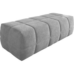Hocker DOMO collection "Brandon", grau (hellgrau), B:150cm H:40cm T:60cm, Kunstleder SOFTLUX;Luxus-Microfaser in Antikleder-Optik(100% Polyester);Luxus-Microfaser (100% Polyester), Hocker, Hocker, gro&szlig;e Ausf&uuml;hrung passend zu "Brandon", auch in Cord