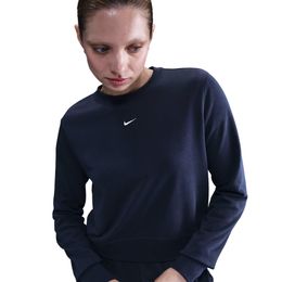 T-Shirt Nike Sportswear "W NSW NK CHILL FT CREW", Damen, Gr. L, midnight navy, Obermaterial: 70% Baumwolle, 30% Polyester, Shirts T-Shirt